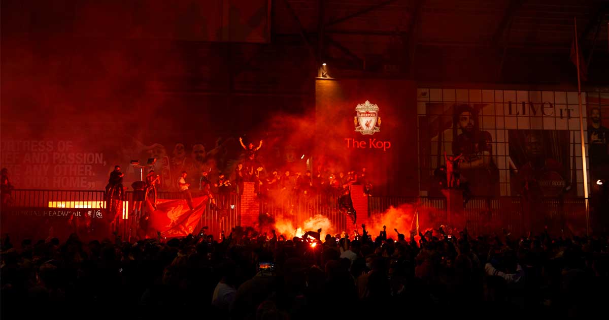 Scenes Outside Anfield On The Night Liverpool Lifted The PL Trophy ...