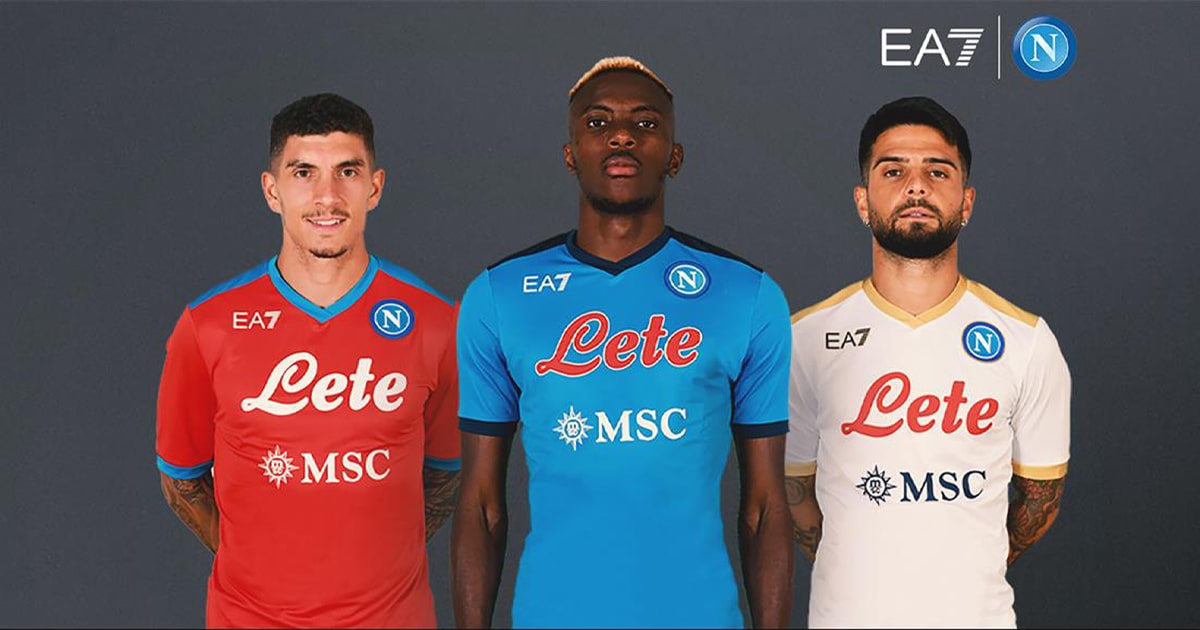 Napoli & EA7 Commence New Partnership With 21/22 Home, Away & Fourth ...